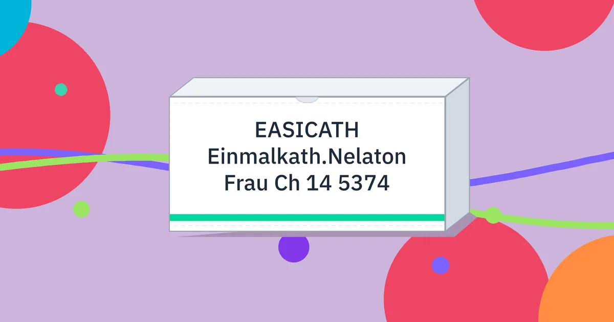 Symbolbild: Packung mit der Aufschrift EASICATH Einmalkath.Nelaton Frau Ch 14 5374 (PZN 00599037) – Verfügbarkeit und Bezug in Apotheken in Frankfurt am Main