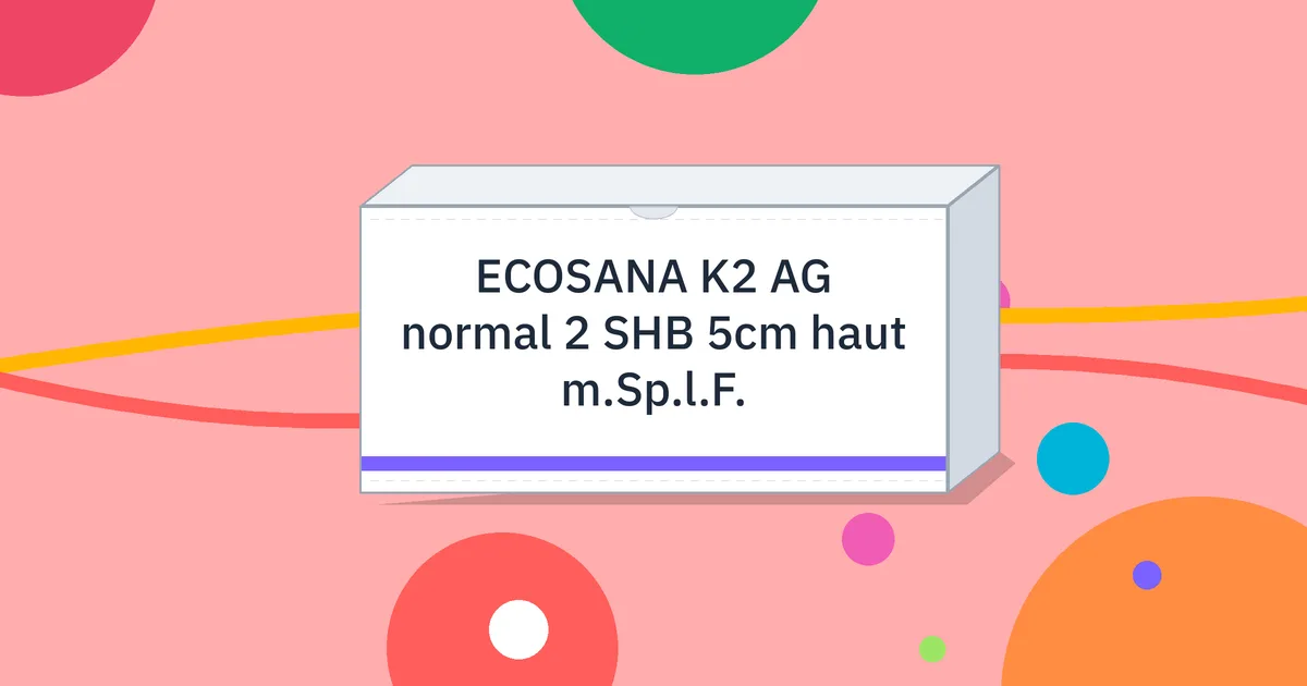 Symbolbild: Packung mit der Aufschrift ECOSANA K2 AG normal 2 SHB 5cm haut m.Sp.l.F. (PZN 10956923) – Verfügbarkeit und Bezug in Apotheken in Frankfurt am Main