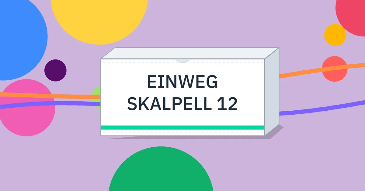 Symbolbild: Packung mit der Aufschrift EINWEG SKALPELL 12 (PZN 09291080) – Verfügbarkeit und Bezug in Apotheken in Frankfurt am Main