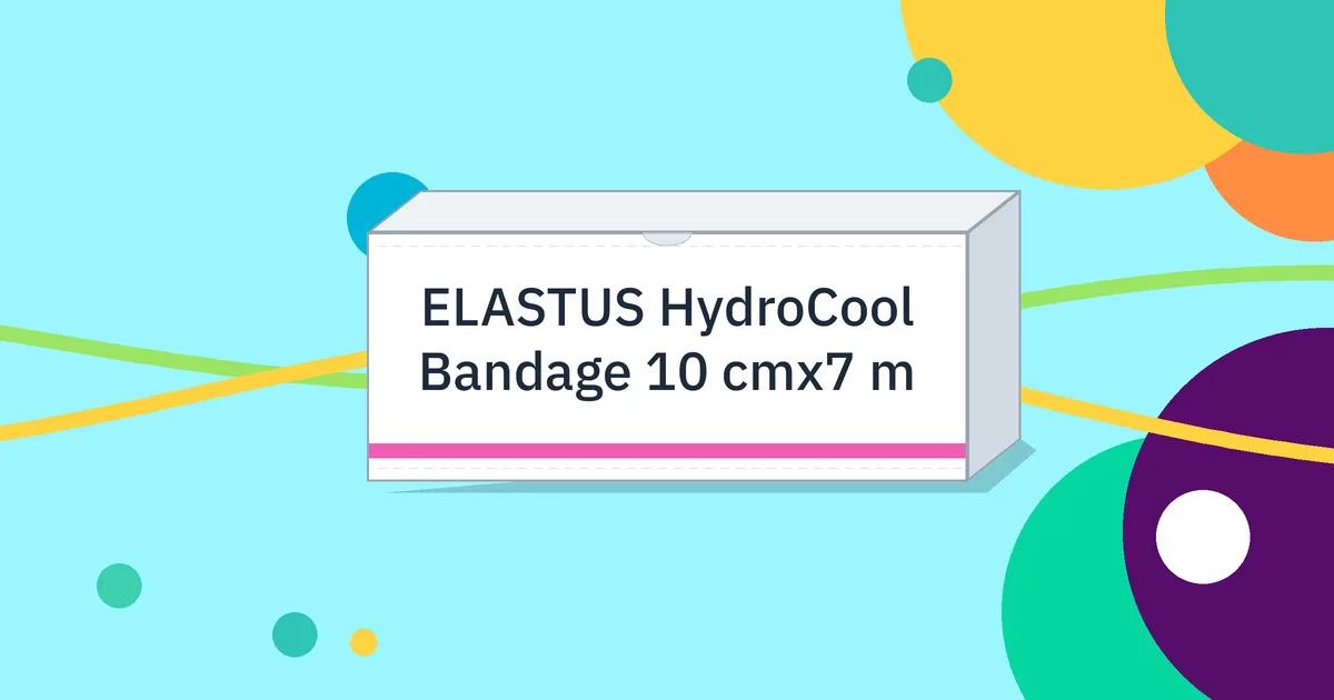 Symbolbild: Packung mit der Aufschrift ELASTUS HydroCool Bandage 10 cmx7 m (PZN 08402465) – Verfügbarkeit und Bezug in Apotheken in Frankfurt am Main