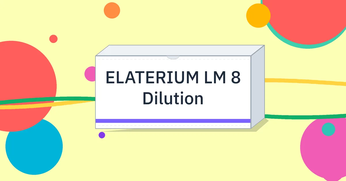 Symbolbild: Packung mit der Aufschrift ELATERIUM LM 8 Dilution (PZN 13470167) – Verfügbarkeit und Bezug in Apotheken in Frankfurt am Main
