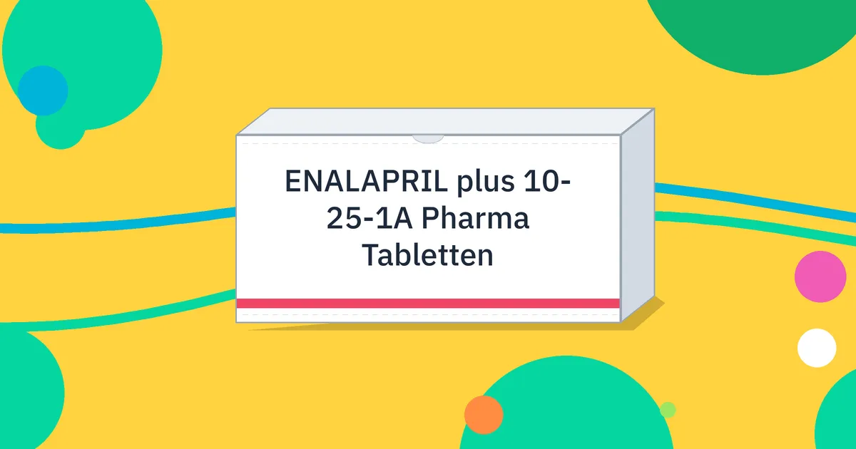 Symbolbild: Packung mit der Aufschrift ENALAPRIL plus 10-25-1A Pharma Tabletten (PZN 02563782) – Verfügbarkeit und Bezug in Apotheken in Frankfurt am Main