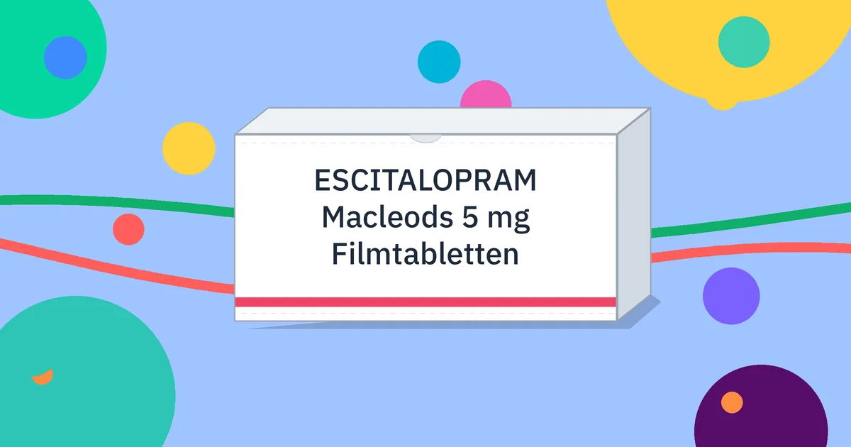 Symbolbild: Packung mit der Aufschrift ESCITALOPRAM Macleods 5 mg Filmtabletten (PZN 18275571) – Verfügbarkeit und Bezug in Apotheken in Frankfurt am Main