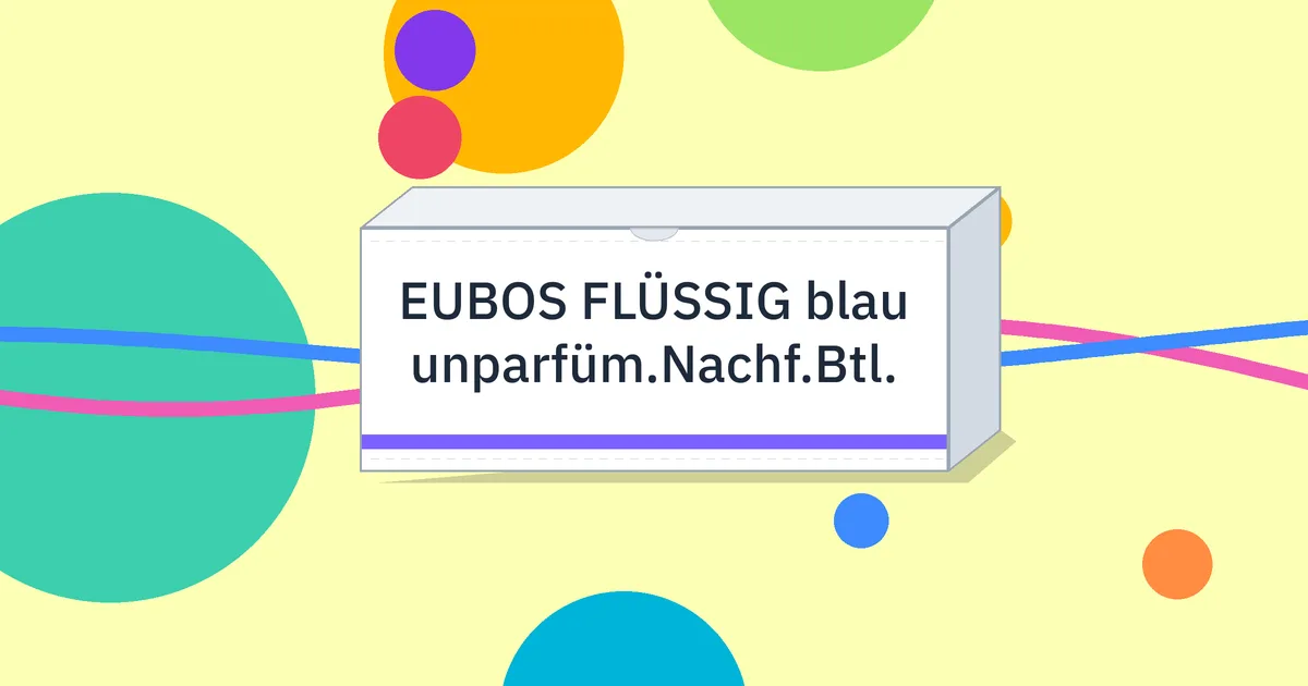 Symbolbild: Packung mit der Aufschrift EUBOS FLÜSSIG blau unparfüm.Nachf.Btl. (PZN 06347064) – Verfügbarkeit und Bezug in Apotheken in Frankfurt am Main