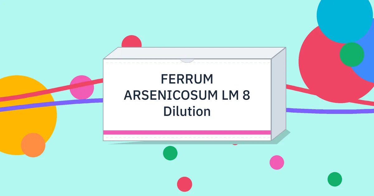 Symbolbild: Packung mit der Aufschrift FERRUM ARSENICOSUM LM 8 Dilution (PZN 12847500) – Verfügbarkeit und Bezug in Apotheken in Frankfurt am Main