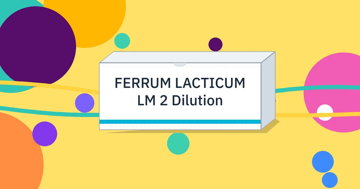 Symbolbild: Packung mit der Aufschrift FERRUM LACTICUM LM 2 Dilution (PZN 12849255) – Verfügbarkeit und Bezug in Apotheken in Frankfurt am Main
