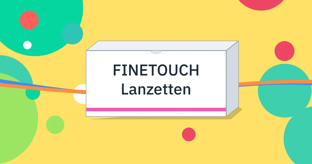 Symbolbild: Packung mit der Aufschrift FINETOUCH Lanzetten (PZN 06144119) – Verfügbarkeit und Bezug in Apotheken in Frankfurt am Main