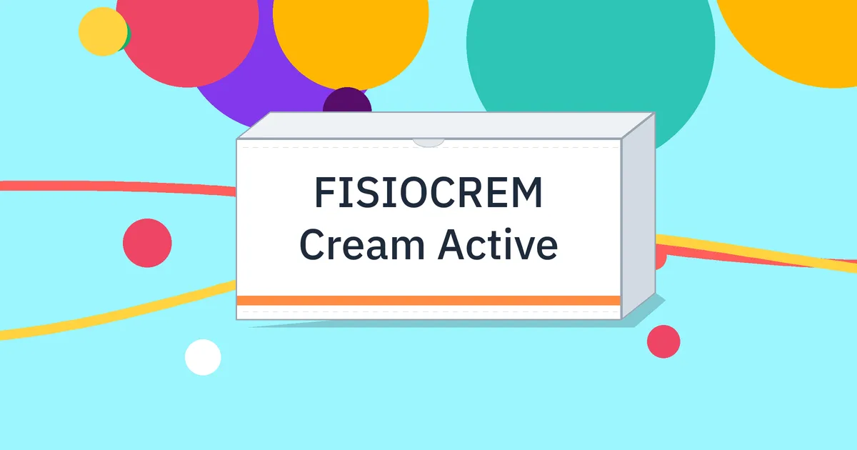 Symbolbild: Packung mit der Aufschrift FISIOCREM Cream Active (PZN 18196564) – Verfügbarkeit und Bezug in Apotheken in Frankfurt am Main