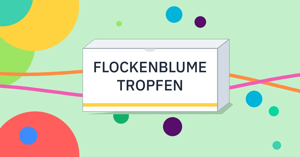 Symbolbild: Packung mit der Aufschrift FLOCKENBLUME TROPFEN (PZN 15228708) – Verfügbarkeit und Bezug in Apotheken in Frankfurt am Main