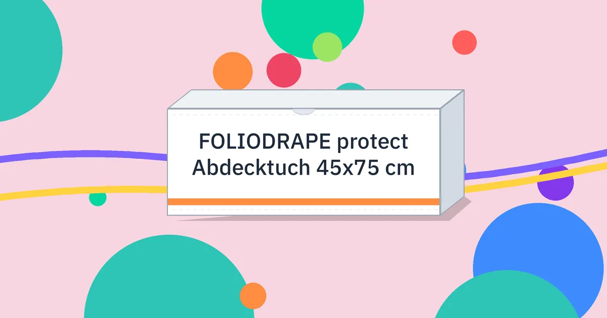 Symbolbild: Packung mit der Aufschrift FOLIODRAPE protect Abdecktuch 45x75 cm (PZN 19064592) – Verfügbarkeit und Bezug in Apotheken in Frankfurt am Main