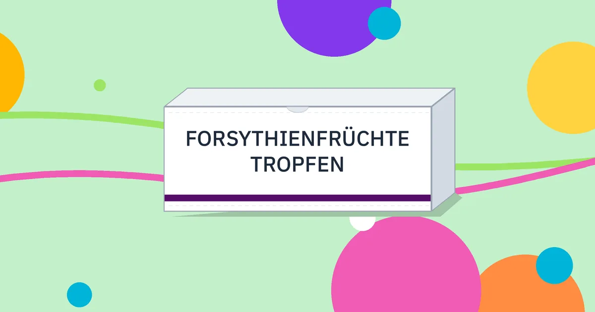 Symbolbild: Packung mit der Aufschrift FORSYTHIENFRÜCHTE TROPFEN (PZN 14283800) – Verfügbarkeit und Bezug in Apotheken in Frankfurt am Main