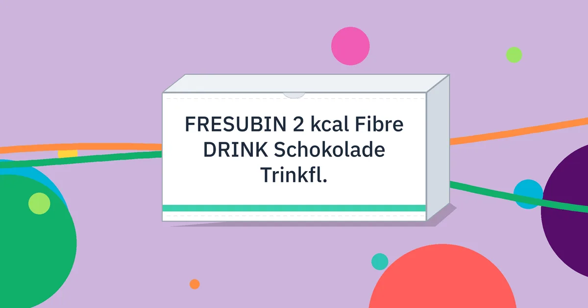Symbolbild: Packung mit der Aufschrift FRESUBIN 2 kcal Fibre DRINK Schokolade Trinkfl. (PZN 12144342) – Verfügbarkeit und Bezug in Apotheken in Frankfurt am Main