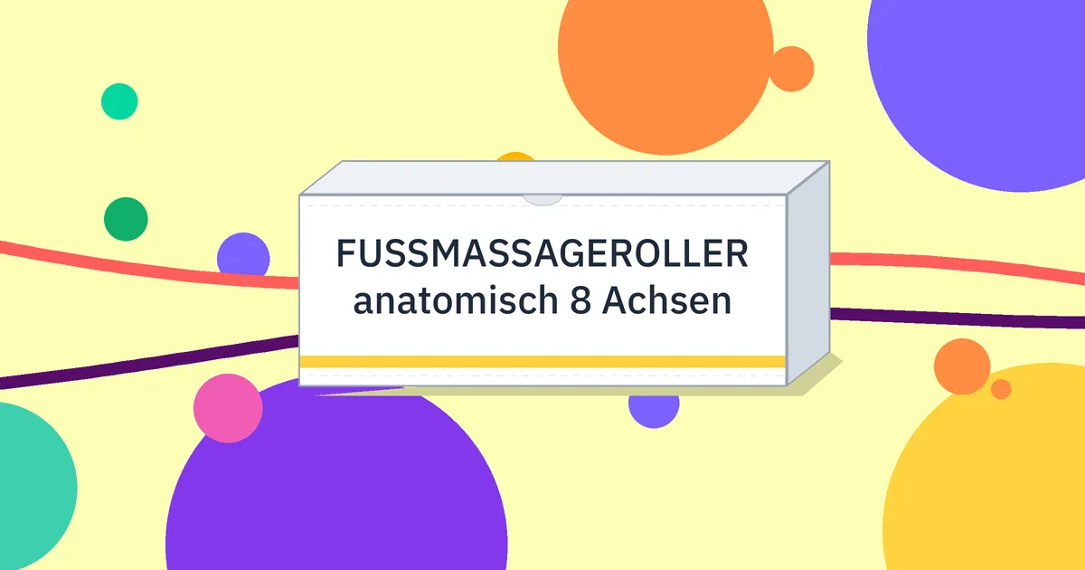 Symbolbild: Packung mit der Aufschrift FUSSMASSAGEROLLER anatomisch 8 Achsen (PZN 10076458) – Verfügbarkeit und Bezug in Apotheken in Frankfurt am Main