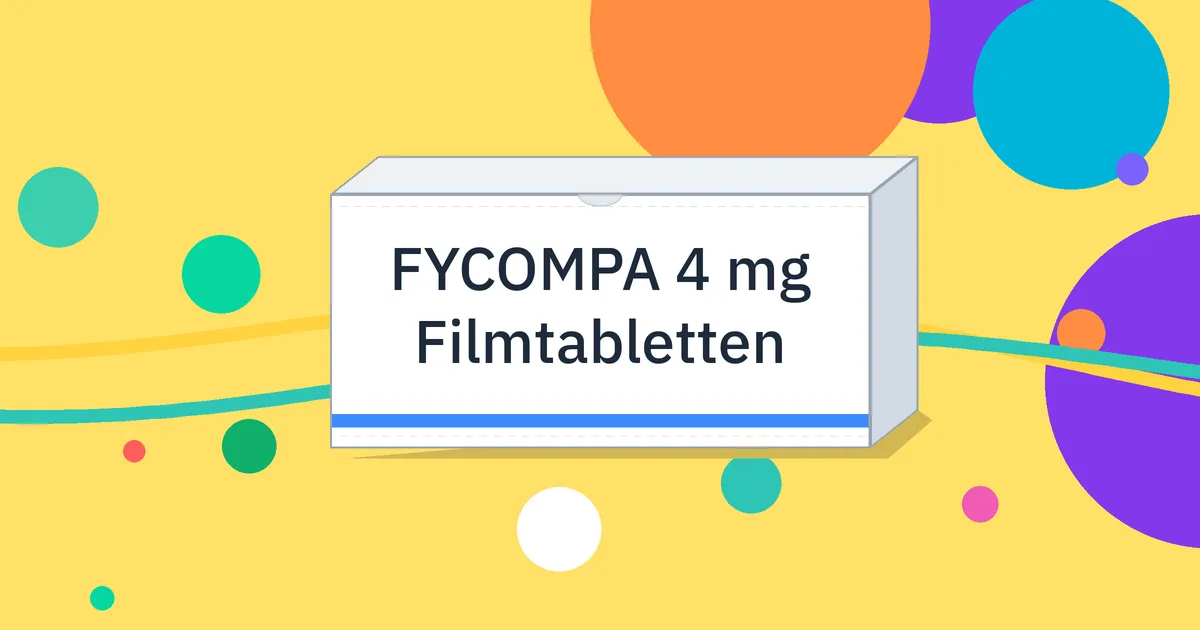 Symbolbild: Packung mit der Aufschrift FYCOMPA 4 mg Filmtabletten (PZN 07061565) – Verfügbarkeit und Bezug in Apotheken in Frankfurt am Main