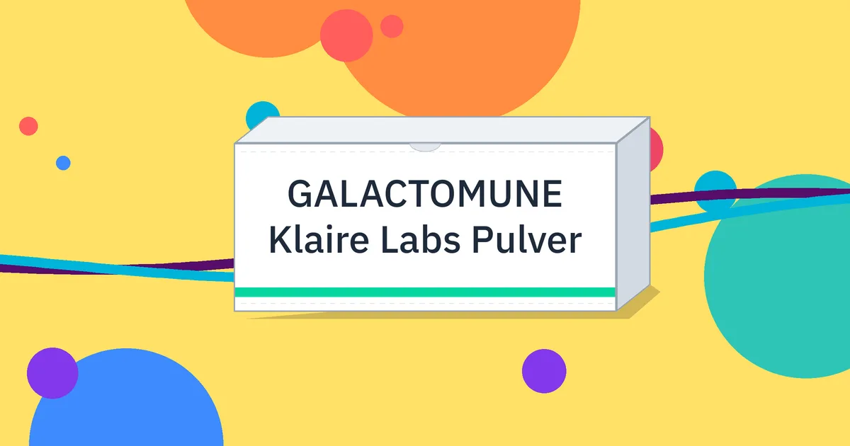 Symbolbild: Packung mit der Aufschrift GALACTOMUNE Klaire Labs Pulver (PZN 13517851) – Verfügbarkeit und Bezug in Apotheken in Frankfurt am Main