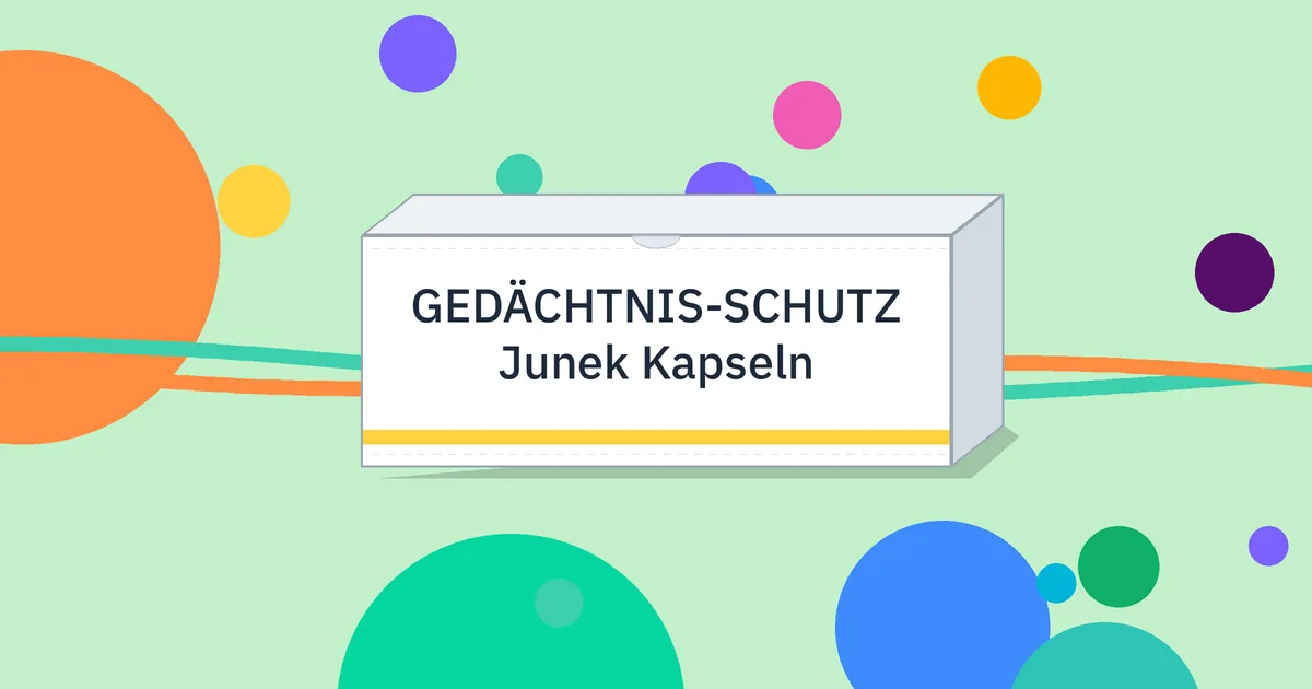Symbolbild: Packung mit der Aufschrift GEDÄCHTNIS-SCHUTZ Junek Kapseln (PZN 03020782) – Verfügbarkeit und Bezug in Apotheken in Frankfurt am Main