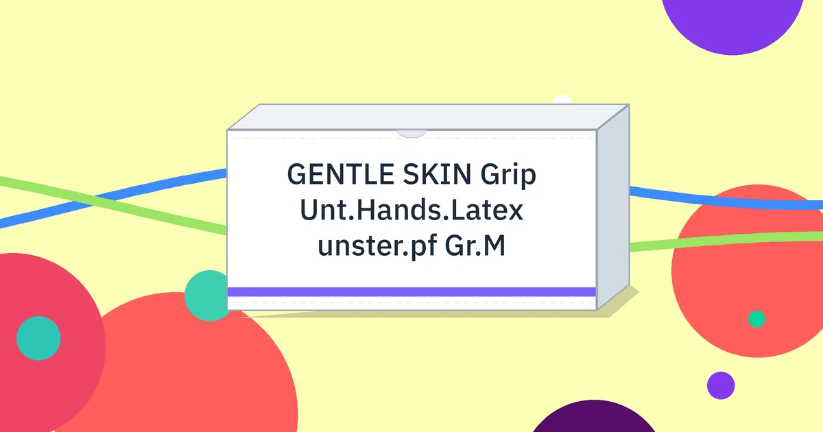 Symbolbild: Packung mit der Aufschrift GENTLE SKIN Grip Unt.Hands.Latex unster.pf Gr.M (PZN 02470299) – Verfügbarkeit und Bezug in Apotheken in Frankfurt am Main