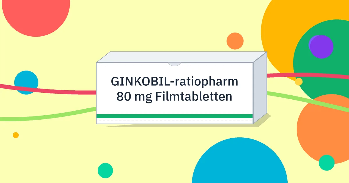 Symbolbild: Packung mit der Aufschrift GINKOBIL-ratiopharm 80 mg Filmtabletten (PZN 06680846) – Verfügbarkeit und Bezug in Apotheken in Frankfurt am Main