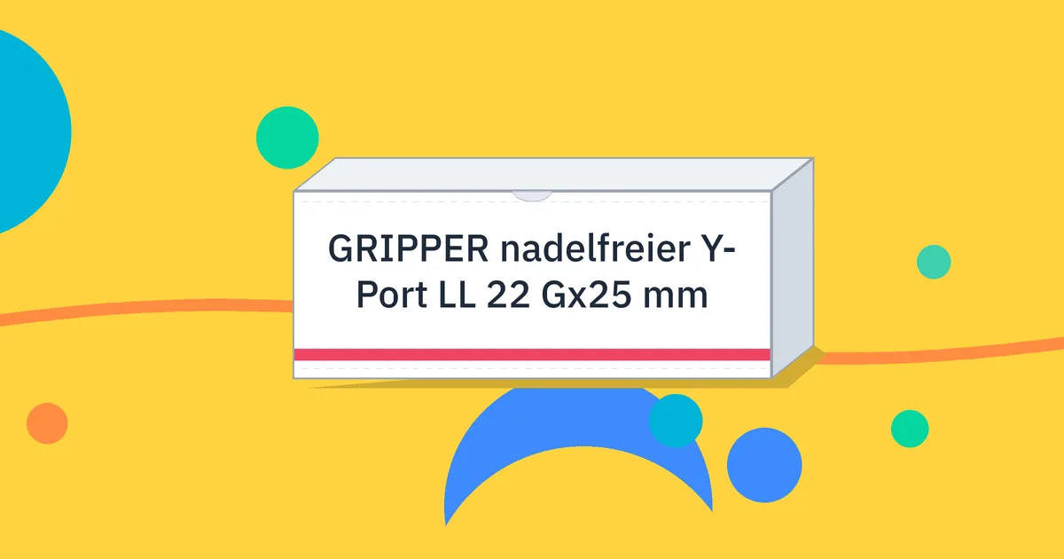 Symbolbild: Packung mit der Aufschrift GRIPPER nadelfreier Y-Port LL 22 Gx25 mm (PZN 09675337) – Verfügbarkeit und Bezug in Apotheken in Frankfurt am Main