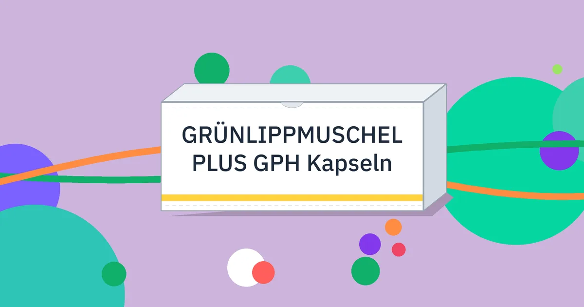 Symbolbild: Packung mit der Aufschrift GRÜNLIPPMUSCHEL PLUS GPH Kapseln (PZN 02841376) – Verfügbarkeit und Bezug in Apotheken in Frankfurt am Main