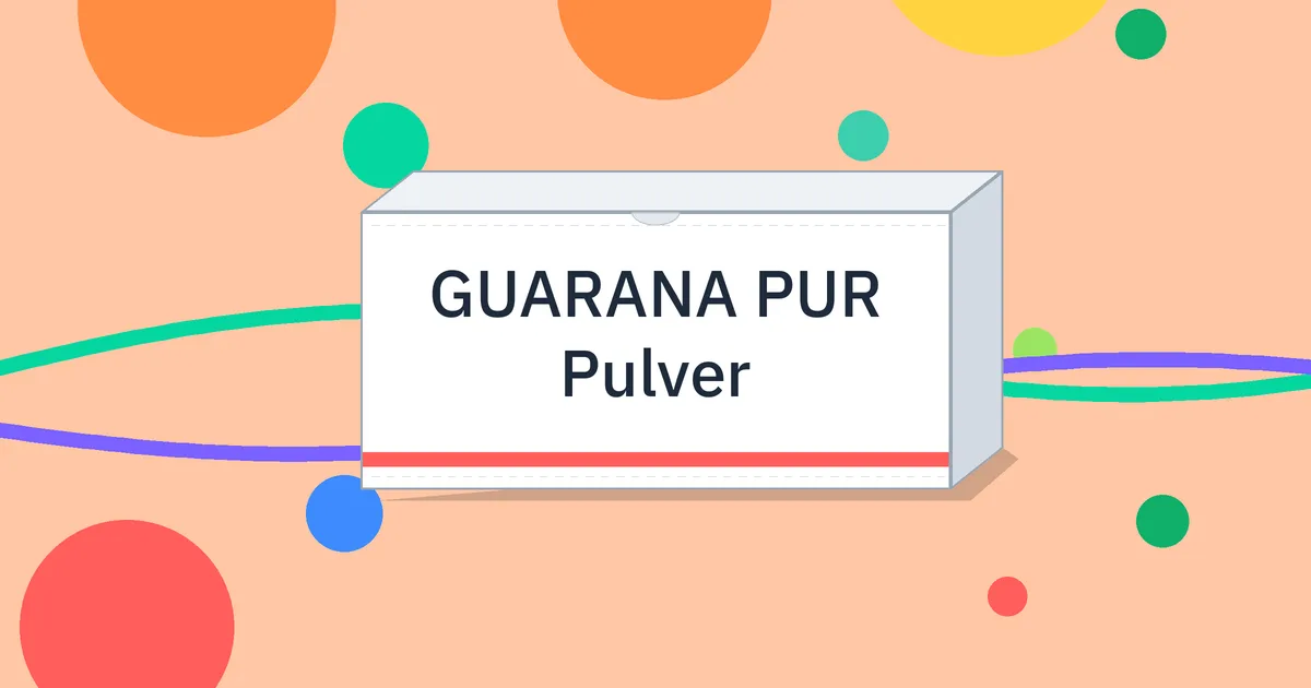 Symbolbild: Packung mit der Aufschrift GUARANA PUR Pulver (PZN 04822319) – Verfügbarkeit und Bezug in Apotheken in Frankfurt am Main