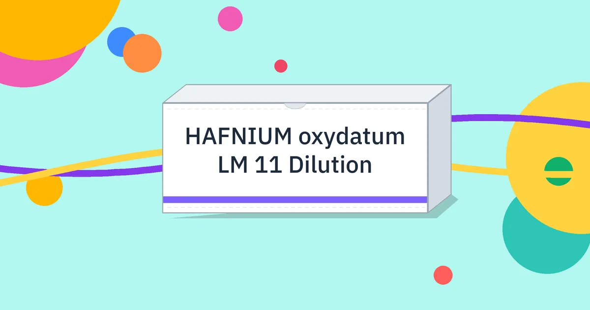 Symbolbild: Packung mit der Aufschrift HAFNIUM oxydatum LM 11 Dilution (PZN 13549762) – Verfügbarkeit und Bezug in Apotheken in Frankfurt am Main