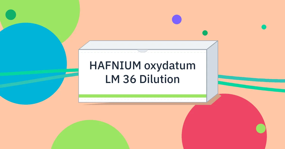 Symbolbild: Packung mit der Aufschrift HAFNIUM oxydatum LM 36 Dilution (PZN 13549986) – Verfügbarkeit und Bezug in Apotheken in Frankfurt am Main