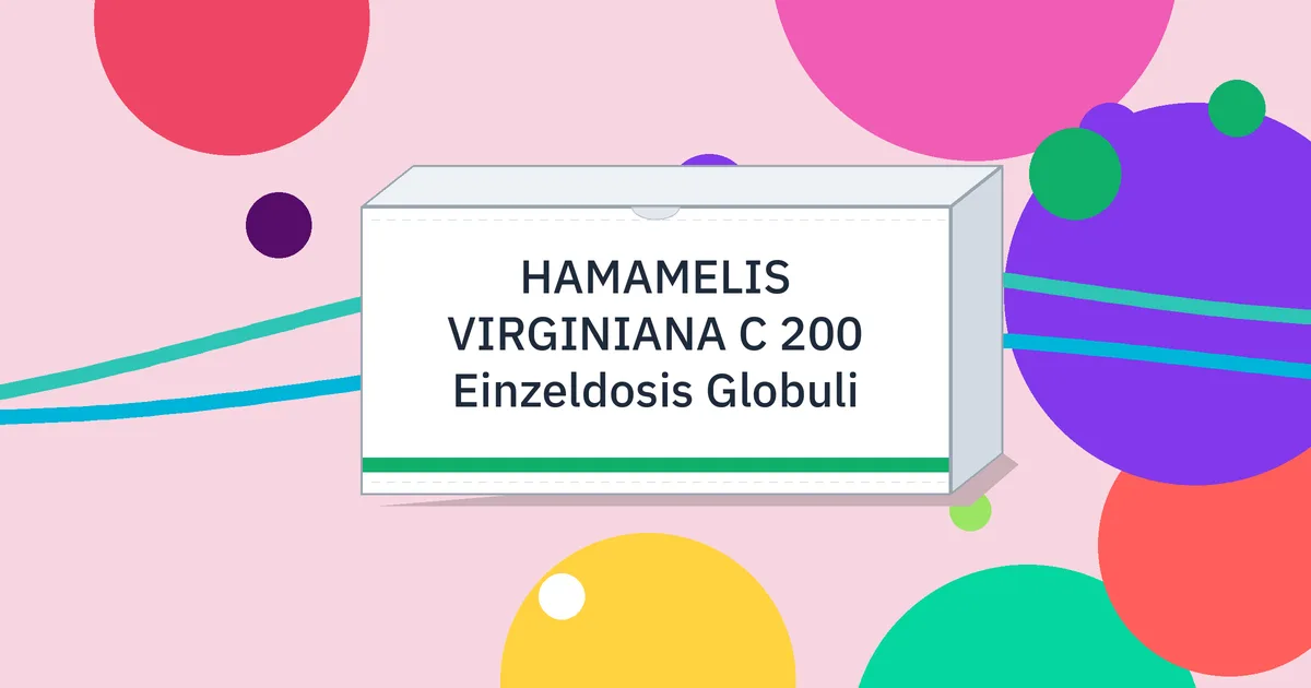 Symbolbild: Packung mit der Aufschrift HAMAMELIS VIRGINIANA C 200 Einzeldosis Globuli (PZN 01544096) – Verfügbarkeit und Bezug in Apotheken in Frankfurt am Main