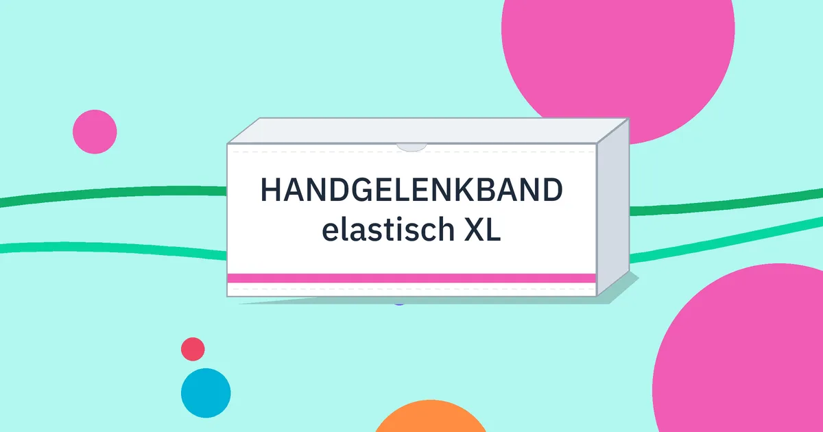 Symbolbild: Packung mit der Aufschrift HANDGELENKBAND elastisch XL (PZN 19070055) – Verfügbarkeit und Bezug in Apotheken in Frankfurt am Main