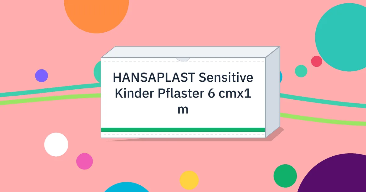 Symbolbild: Packung mit der Aufschrift HANSAPLAST Sensitive Kinder Pflaster 6 cmx1 m (PZN 16759230) – Verfügbarkeit und Bezug in Apotheken in Frankfurt am Main