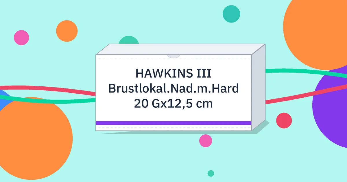 Symbolbild: Packung mit der Aufschrift HAWKINS III Brustlokal.Nad.m.Hard 20 Gx12,5 cm (PZN 06772347) – Verfügbarkeit und Bezug in Apotheken in Frankfurt am Main