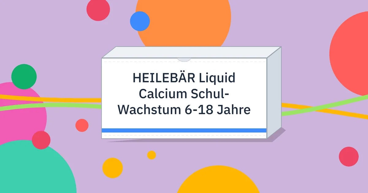 Symbolbild: Packung mit der Aufschrift HEILEBÄR Liquid Calcium Schul-Wachstum 6-18 Jahre (PZN 20418635) – Verfügbarkeit und Bezug in Apotheken in Frankfurt am Main