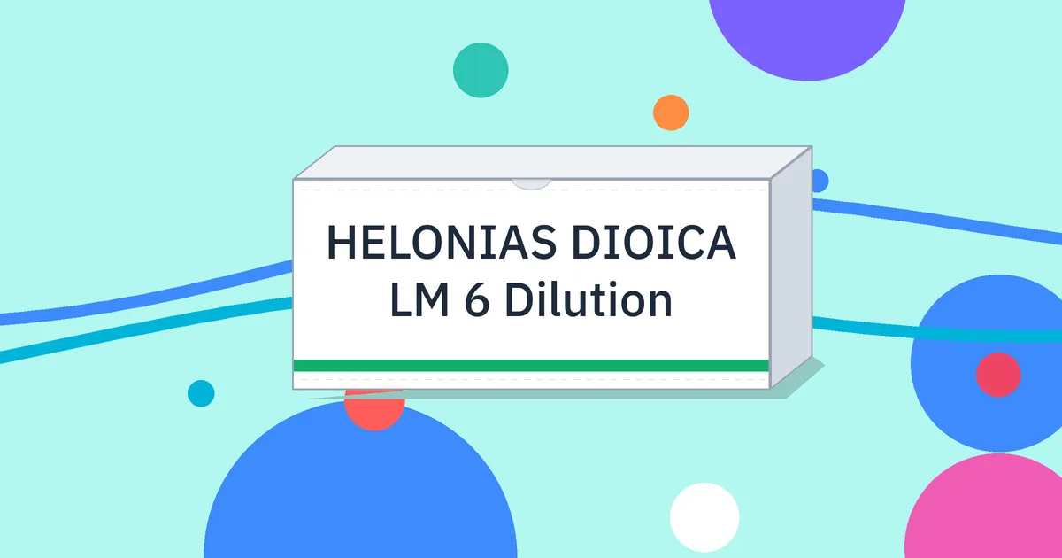 Symbolbild: Packung mit der Aufschrift HELONIAS DIOICA LM 6 Dilution (PZN 09650685) – Verfügbarkeit und Bezug in Apotheken in Frankfurt am Main