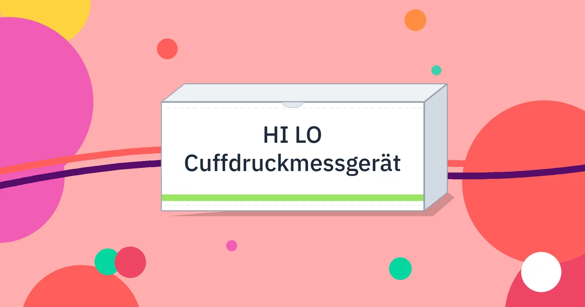 Symbolbild: Packung mit der Aufschrift HI LO Cuffdruckmessgerät (PZN 03382485) – Verfügbarkeit und Bezug in Apotheken in Frankfurt am Main