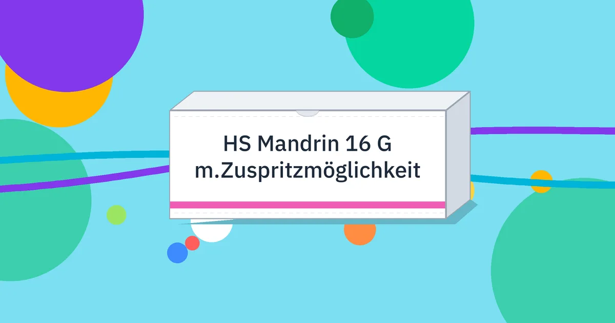 Symbolbild: Packung mit der Aufschrift HS Mandrin 16 G m.Zuspritzmöglichkeit (PZN 12572871) – Verfügbarkeit und Bezug in Apotheken in Frankfurt am Main
