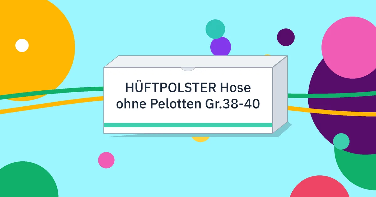 Symbolbild: Packung mit der Aufschrift HÜFTPOLSTER Hose ohne Pelotten Gr.38-40 (PZN 08446379) – Verfügbarkeit und Bezug in Apotheken in Frankfurt am Main