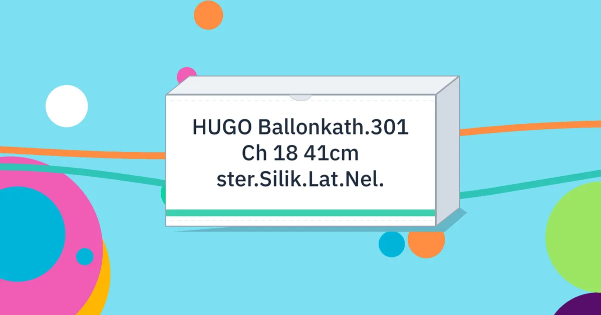 Symbolbild: Packung mit der Aufschrift HUGO Ballonkath.301 Ch 18 41cm ster.Silik.Lat.Nel. (PZN 01398909) – Verfügbarkeit und Bezug in Apotheken in Frankfurt am Main
