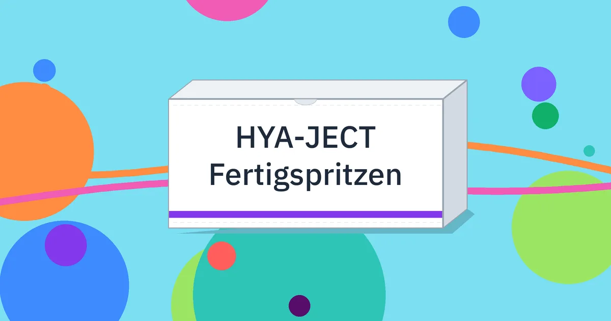 Symbolbild: Packung mit der Aufschrift HYA-JECT Fertigspritzen (PZN 09395359) – Verfügbarkeit und Bezug in Apotheken in Frankfurt am Main