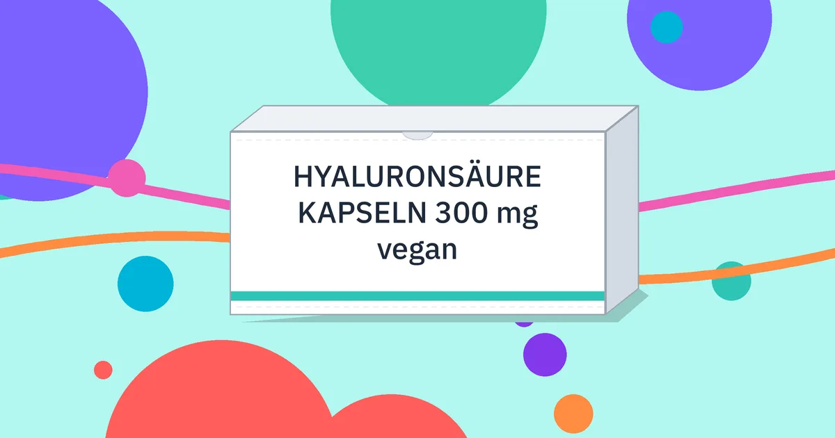 Symbolbild: Packung mit der Aufschrift HYALURONSÄURE KAPSELN 300 mg vegan (PZN 19384374) – Verfügbarkeit und Bezug in Apotheken in Frankfurt am Main