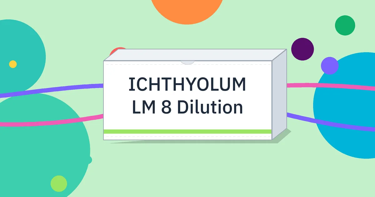 Symbolbild: Packung mit der Aufschrift ICHTHYOLUM LM 8 Dilution (PZN 13558554) – Verfügbarkeit und Bezug in Apotheken in Frankfurt am Main