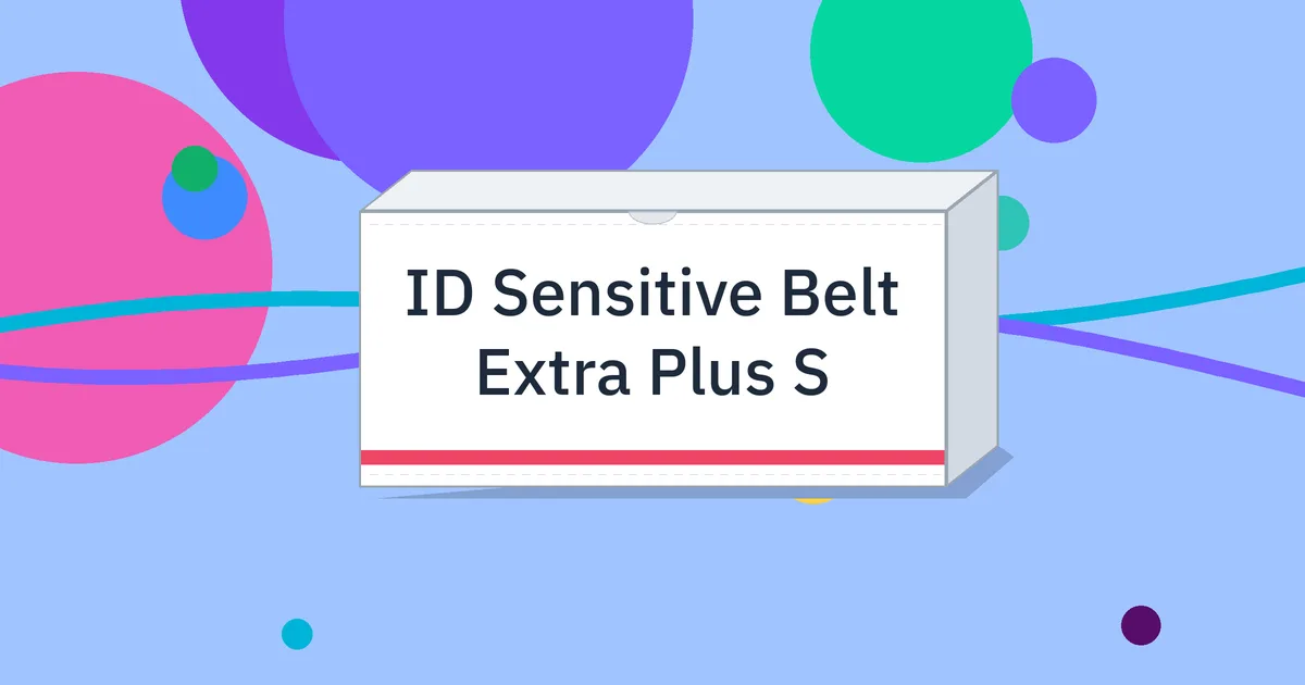 Symbolbild: Packung mit der Aufschrift ID Sensitive Belt Extra Plus S (PZN 19893124) – Verfügbarkeit und Bezug in Apotheken in Frankfurt am Main