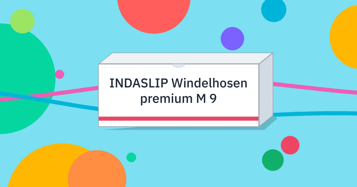 Symbolbild: Packung mit der Aufschrift INDASLIP Windelhosen premium M 9 (PZN 11702538) – Verfügbarkeit und Bezug in Apotheken in Frankfurt am Main