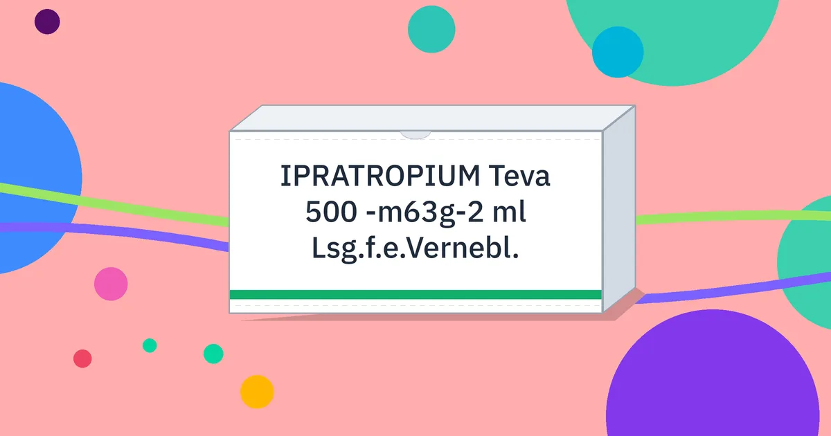 Symbolbild: Packung mit der Aufschrift IPRATROPIUM Teva 500 -m63g-2 ml Lsg.f.e.Vernebl. (PZN 00668749) – Verfügbarkeit und Bezug in Apotheken in Frankfurt am Main