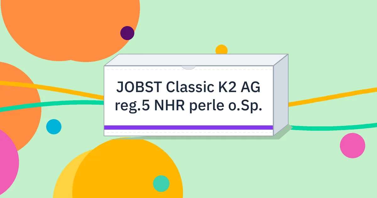 Symbolbild: Packung mit der Aufschrift JOBST Classic K2 AG reg.5 NHR perle o.Sp. (PZN 11271759) – Verfügbarkeit und Bezug in Apotheken in Frankfurt am Main