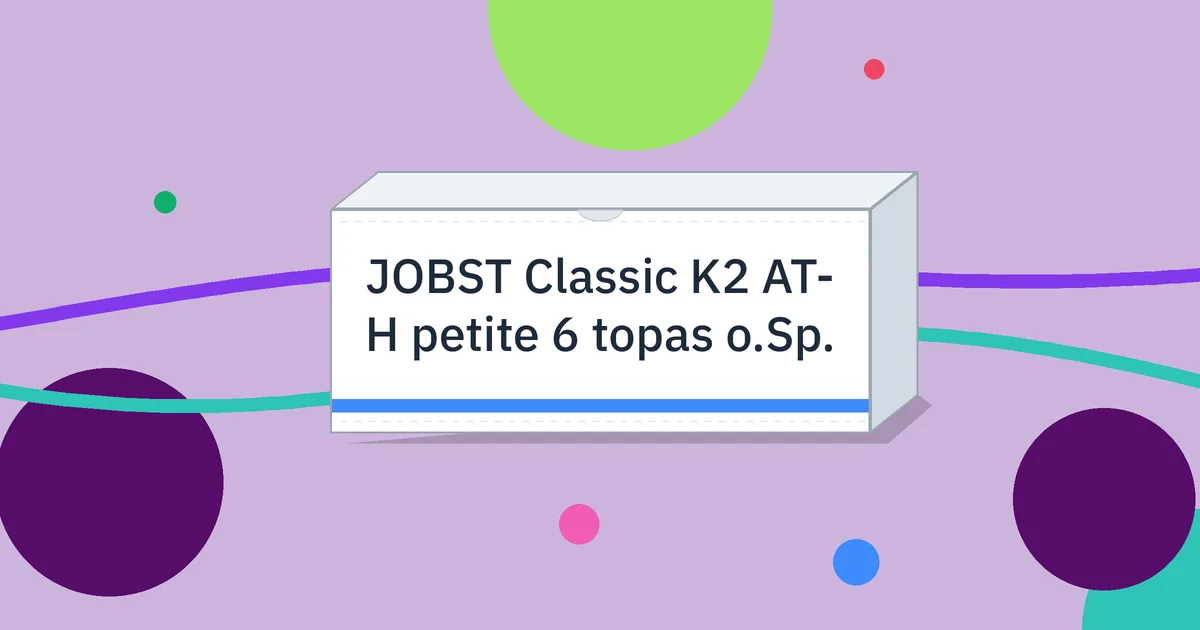 Symbolbild: Packung mit der Aufschrift JOBST Classic K2 AT-H petite 6 topas o.Sp. (PZN 13067879) – Verfügbarkeit und Bezug in Apotheken in Frankfurt am Main