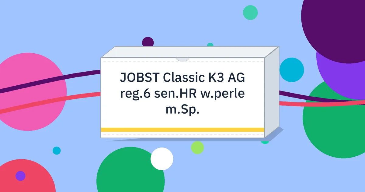 Symbolbild: Packung mit der Aufschrift JOBST Classic K3 AG reg.6 sen.HR w.perle m.Sp. (PZN 17957713) – Verfügbarkeit und Bezug in Apotheken in Frankfurt am Main