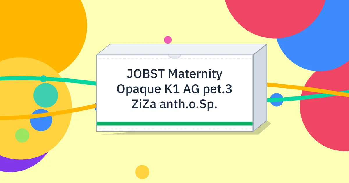 Symbolbild: Packung mit der Aufschrift JOBST Maternity Opaque K1 AG pet.3 ZiZa anth.o.Sp. (PZN 15854877) – Verfügbarkeit und Bezug in Apotheken in Frankfurt am Main
