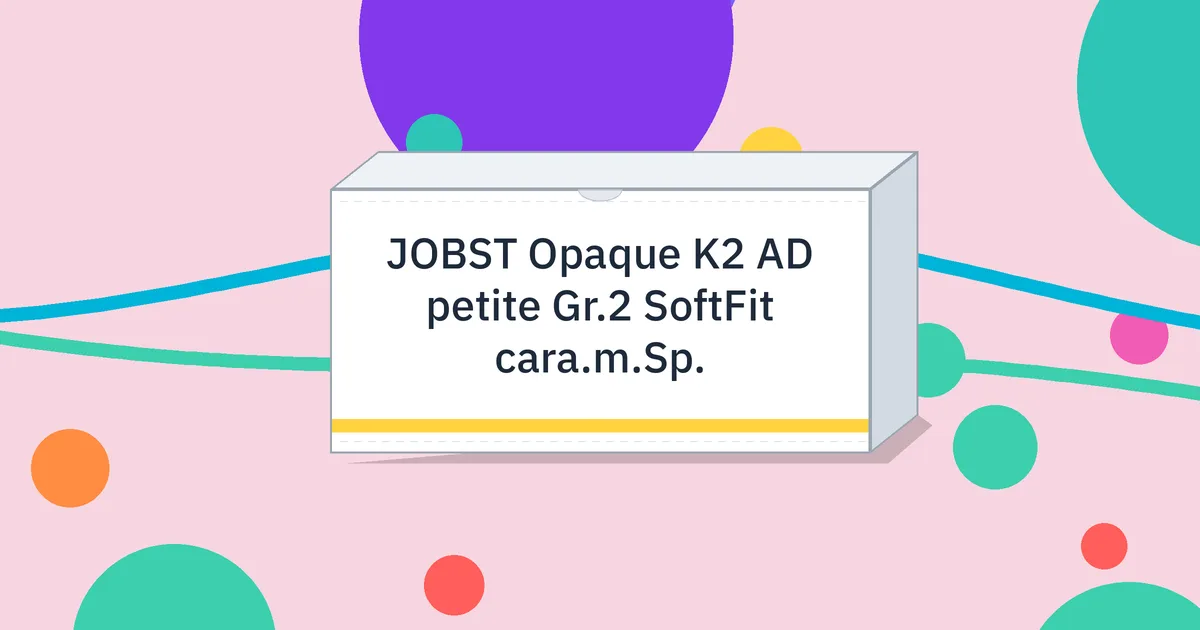 Symbolbild: Packung mit der Aufschrift JOBST Opaque K2 AD petite Gr.2 SoftFit cara.m.Sp. (PZN 11250450) – Verfügbarkeit und Bezug in Apotheken in Frankfurt am Main