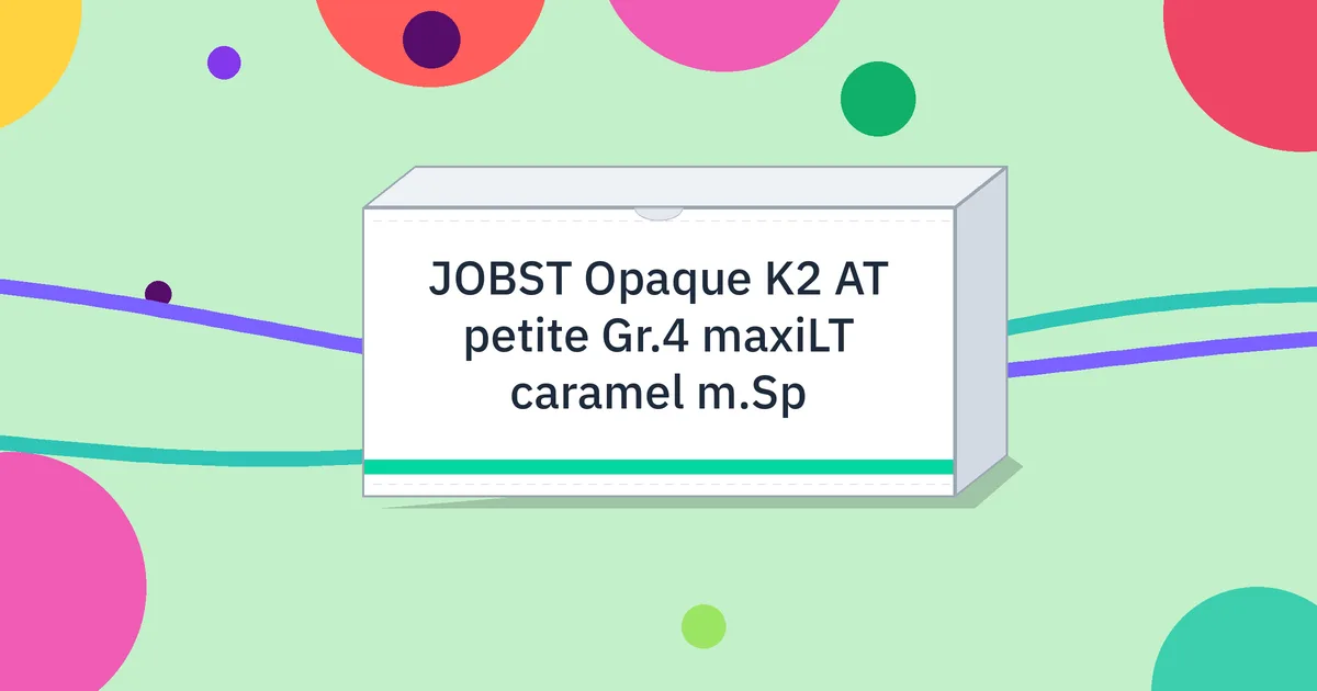Symbolbild: Packung mit der Aufschrift JOBST Opaque K2 AT petite Gr.4 maxiLT caramel m.Sp (PZN 13118559) – Verfügbarkeit und Bezug in Apotheken in Frankfurt am Main