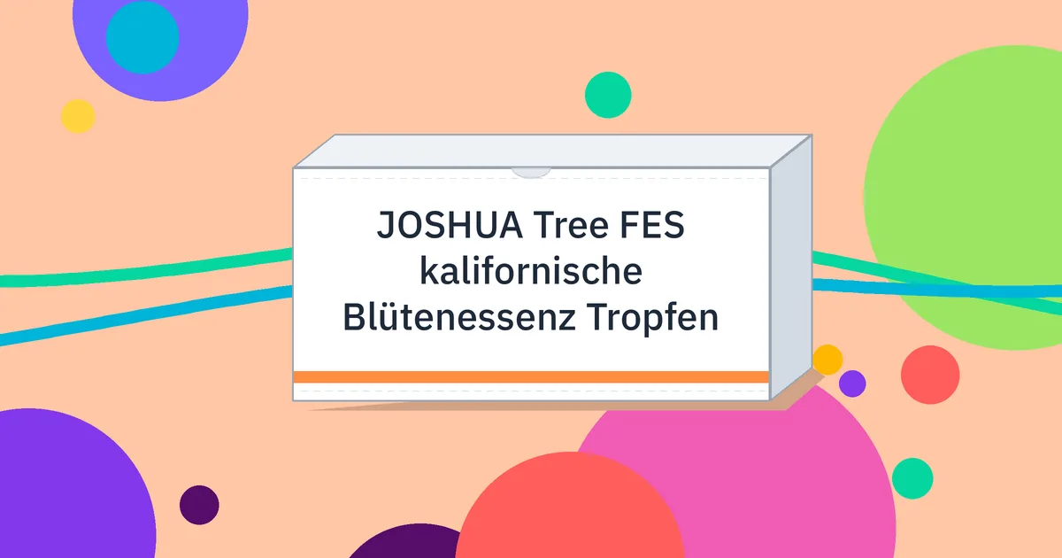 Symbolbild: Packung mit der Aufschrift JOSHUA Tree FES kalifornische Blütenessenz Tropfen (PZN 18809908) – Verfügbarkeit und Bezug in Apotheken in Frankfurt am Main